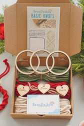 DIY Christmas Wreath Trio Kit – Personalized Macrame Ornament Set K66